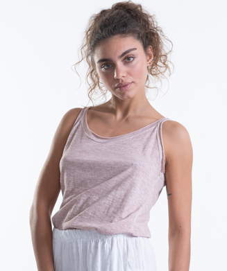 Singlet with Silver Thread Trim – Natural