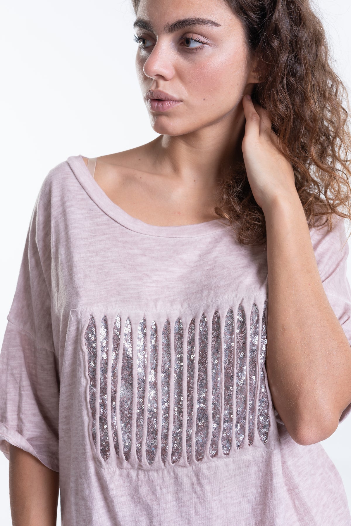 Linen Sparkle Tee – Natural